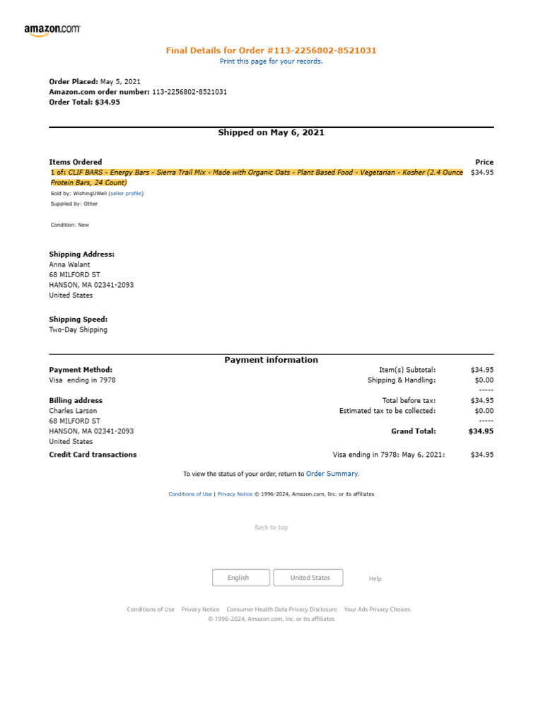 Clif - 5:5:21 (1) | PDF | Visa Inc. | Payments