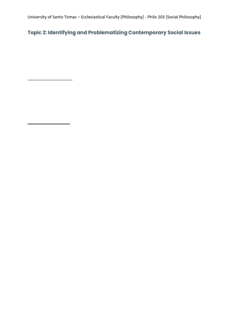 Social Philosophy: Issues & Analysis | PDF