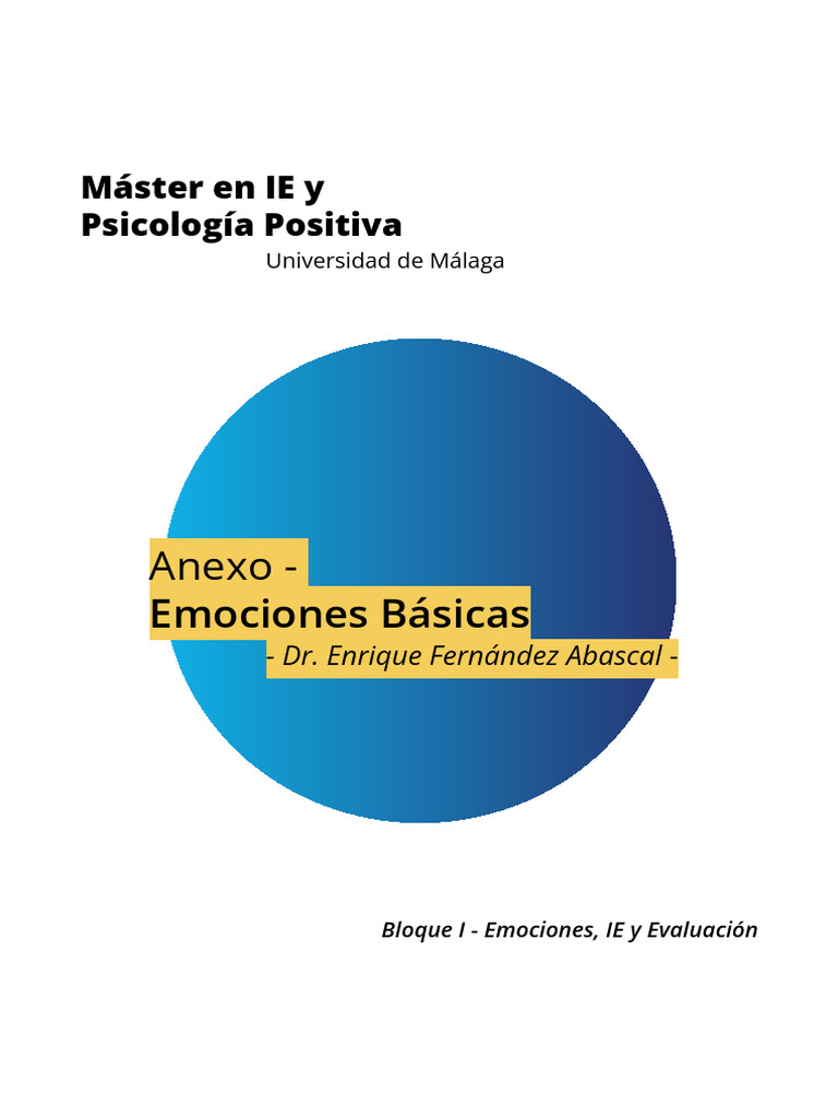 Anexo Emociones Básicas | PDF | Las emociones | Asco