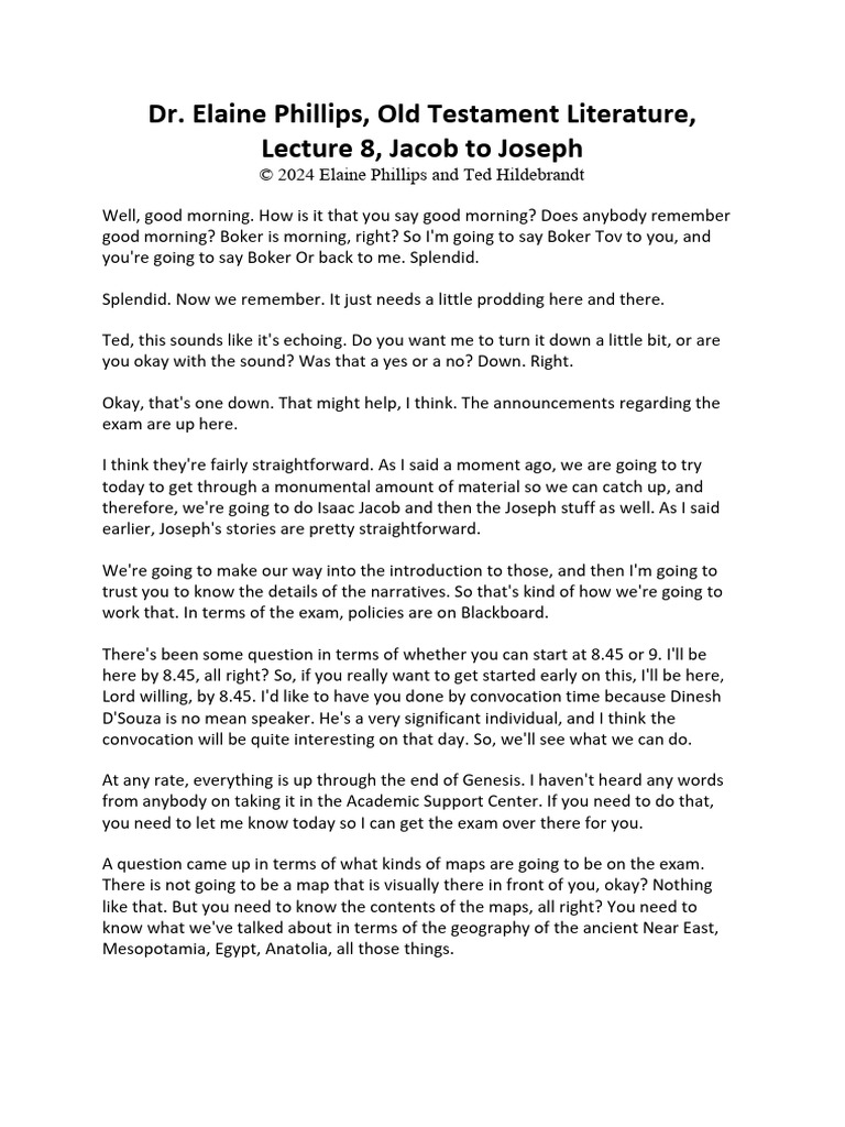 ElainePhillips OTL EN Lecture08 | PDF | Jacob | Rebecca