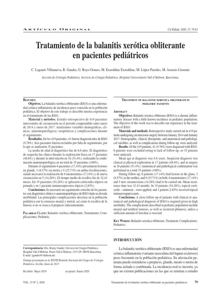 Balanitis Xerotica Obliterante | PDF | Circuncisión | Mamíferos machos