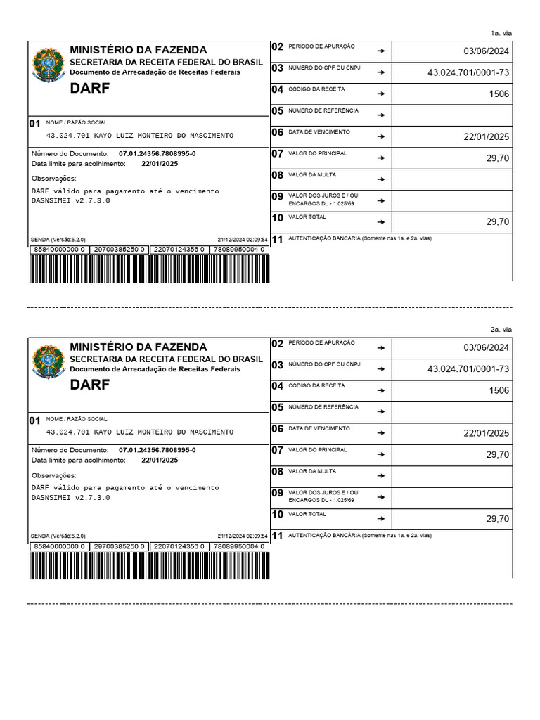 Guia Completo do Documento DARF | PDF | Brasil