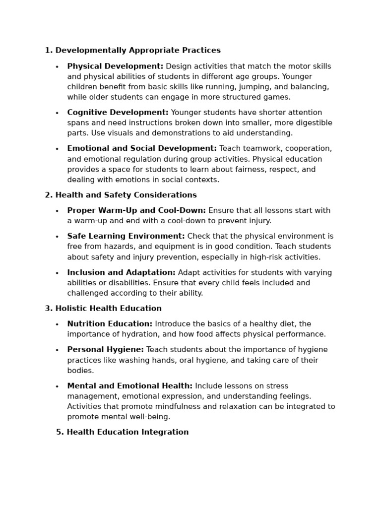 Elements To Consider in Designing Instruction For Physical Education ...