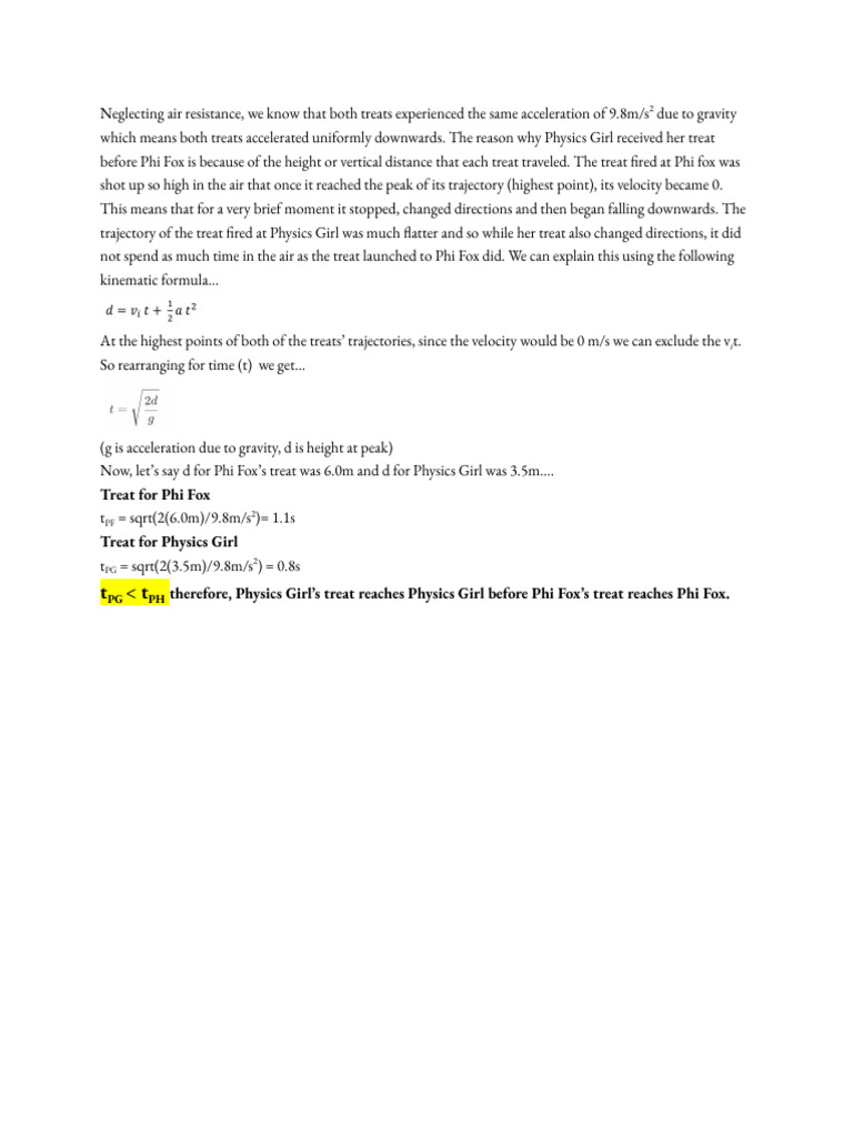 Physics Treat Trajectories Explained | PDF