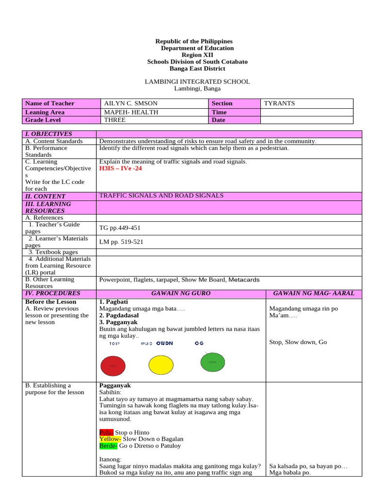 Grade 3 Cot Mapeh q4 | PDF
