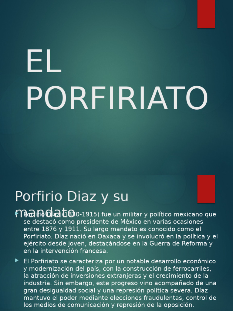 Porfiriato: Progreso y Represión en México | PDF | México | Economias