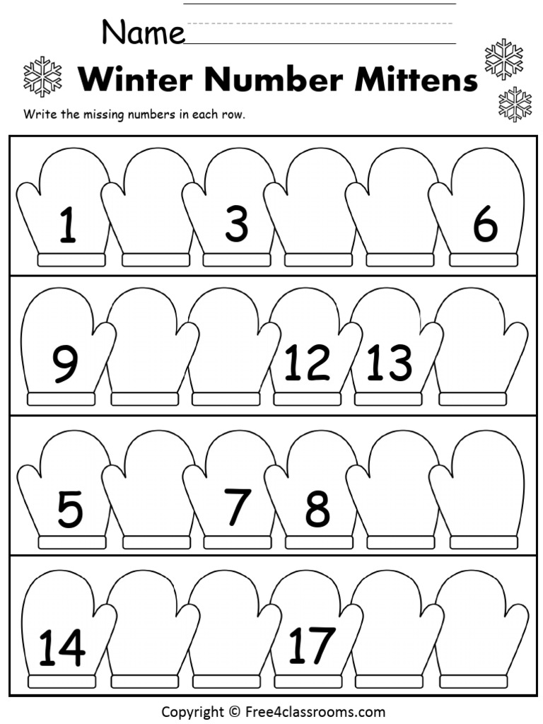 Winter Number Mittens Activity | PDF