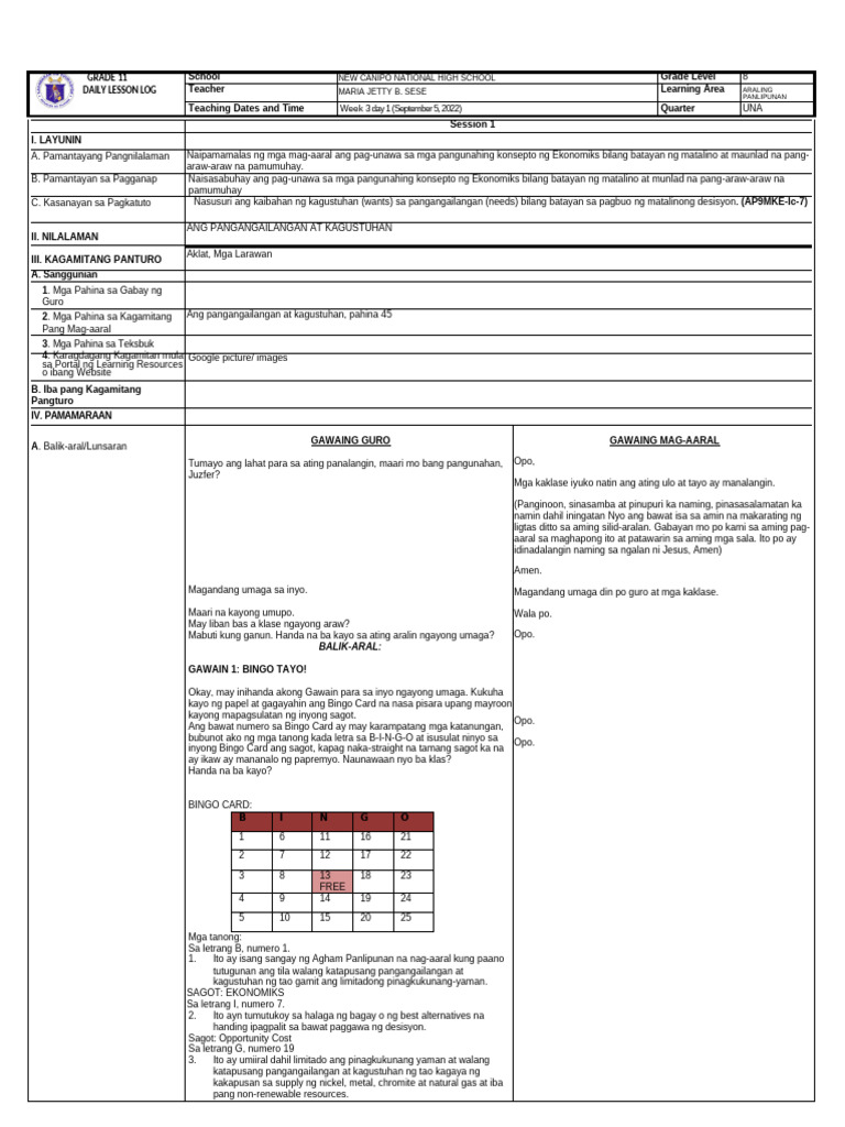 banghay aralin | PDF