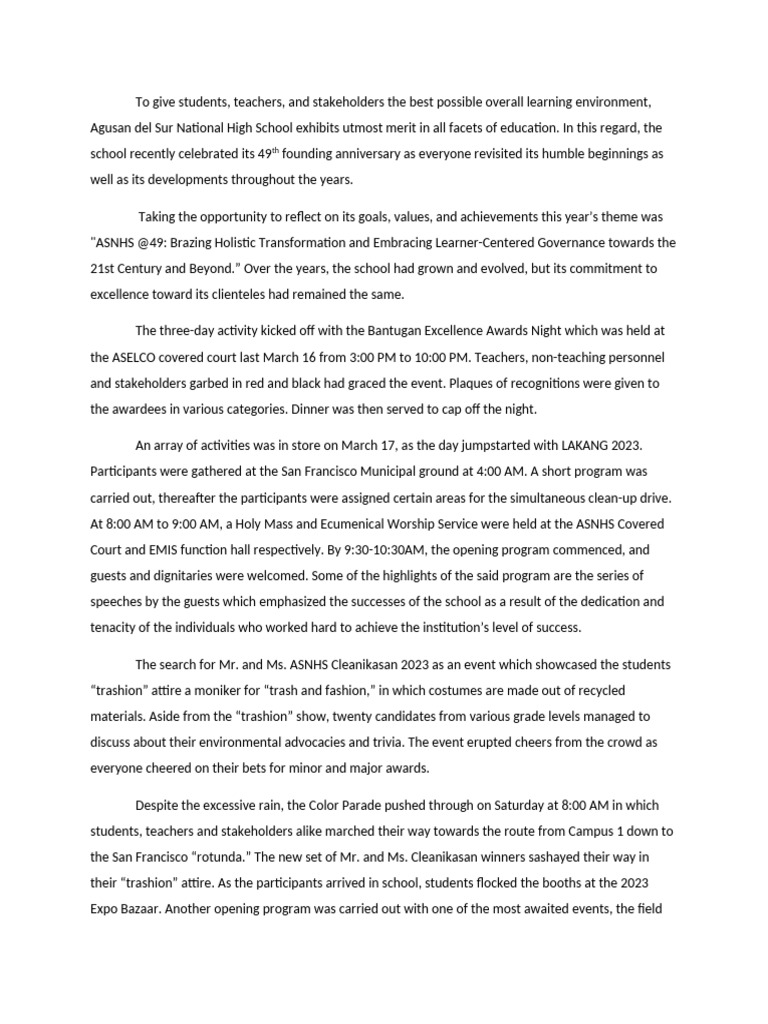 NARRATIVE FOUNDATION DAY | PDF