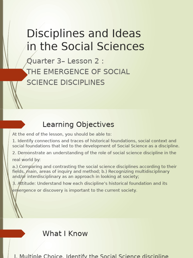 Diss Module 2 Emergence of Social Science | PDF | Social Sciences ...
