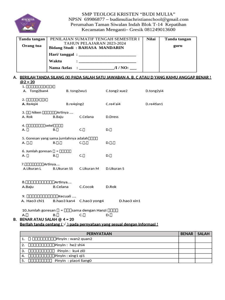 Soal Sas1 | PDF