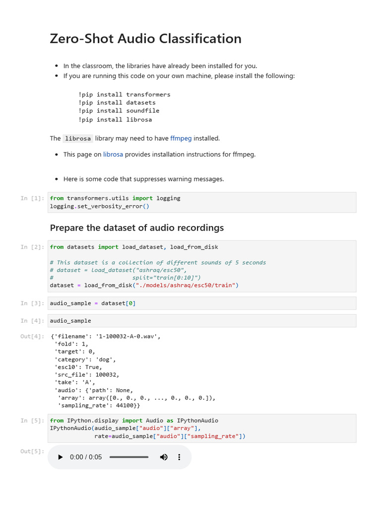 2.4 Zero-Shot Audio Classification | PDF | Computer Engineering | Computing