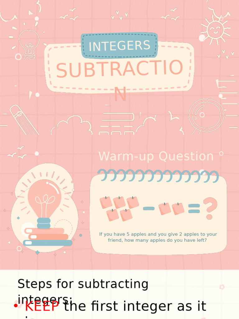 Basics of Subtraction Presentation in Pink Playful Style | PDF ...