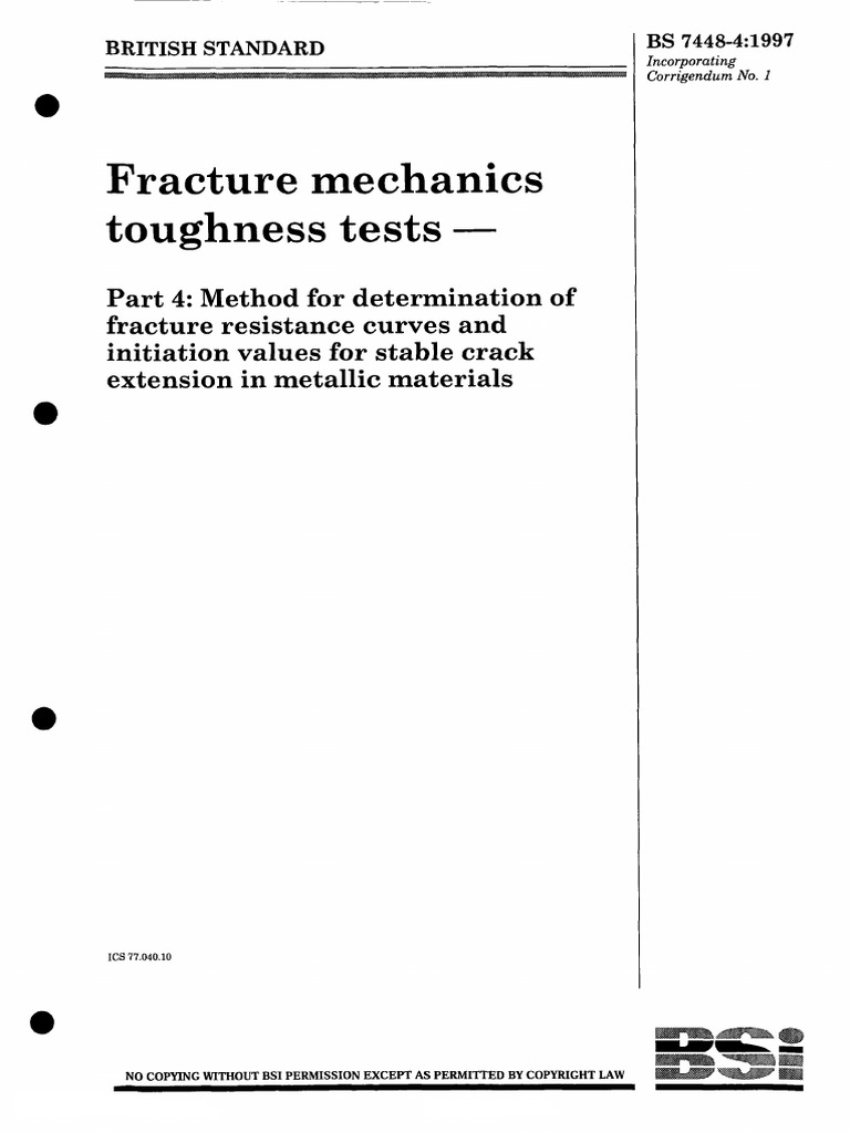 BS 7448-4 1997 | PDF | Fracture | Physical Sciences