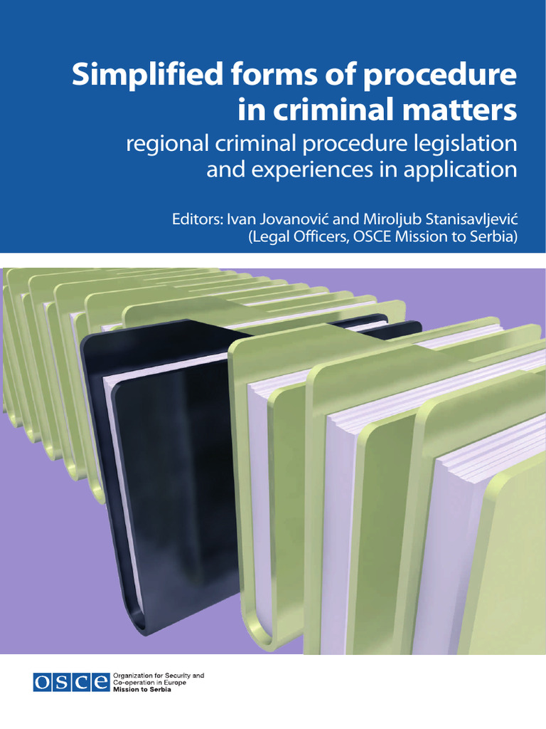 Simplified Forms of Procedure in Criminal Matters | PDF | Criminal ...