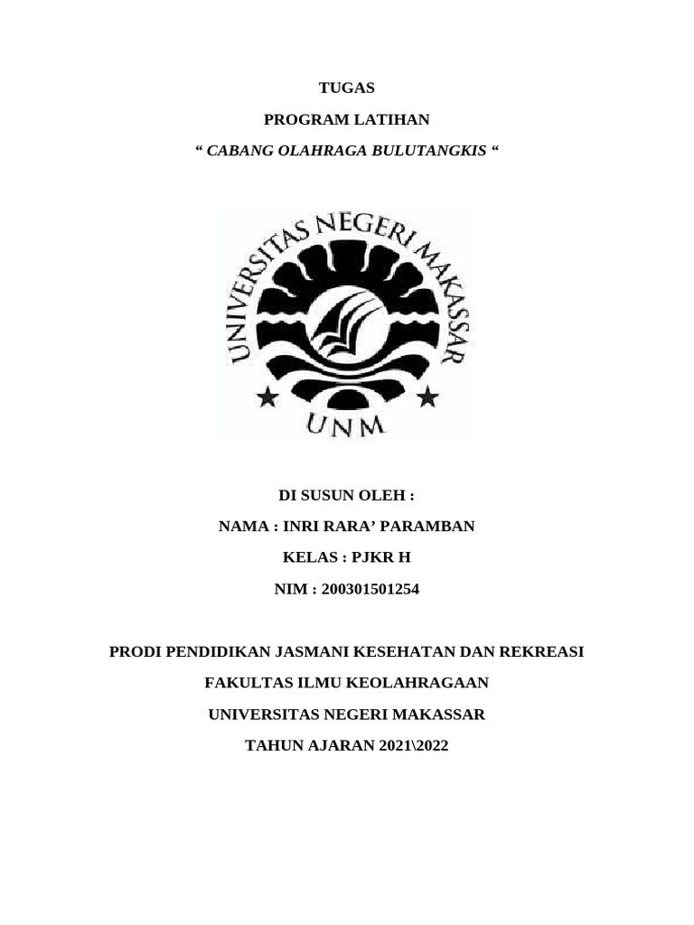 Program Latihan - Inri Rara' Paramban - 1254 | PDF