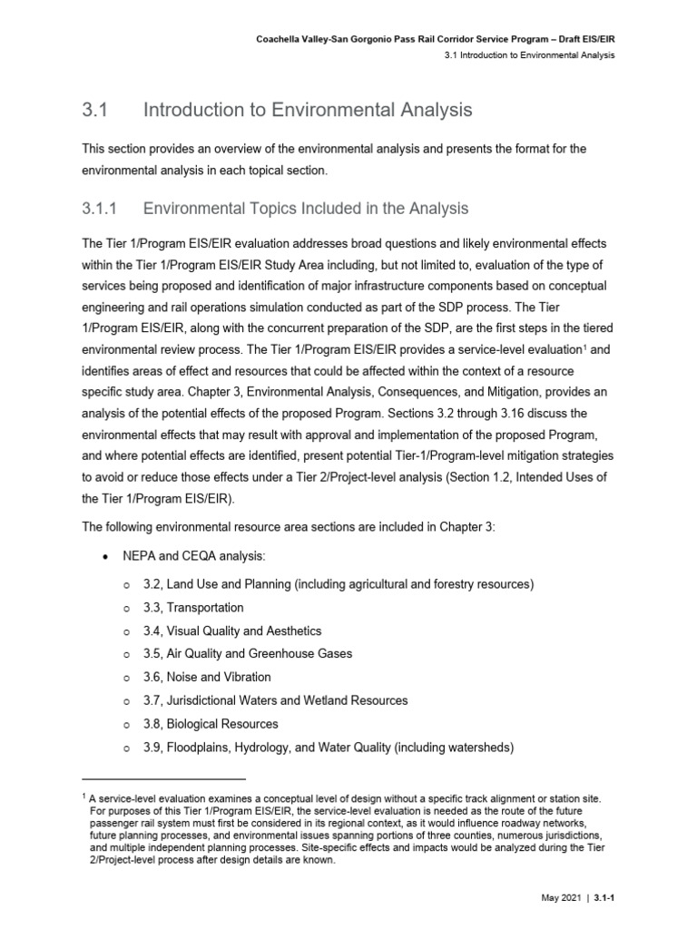 3.1 - Introduction To Environmental Analysis | PDF | Environmental Impact Statement | National ...