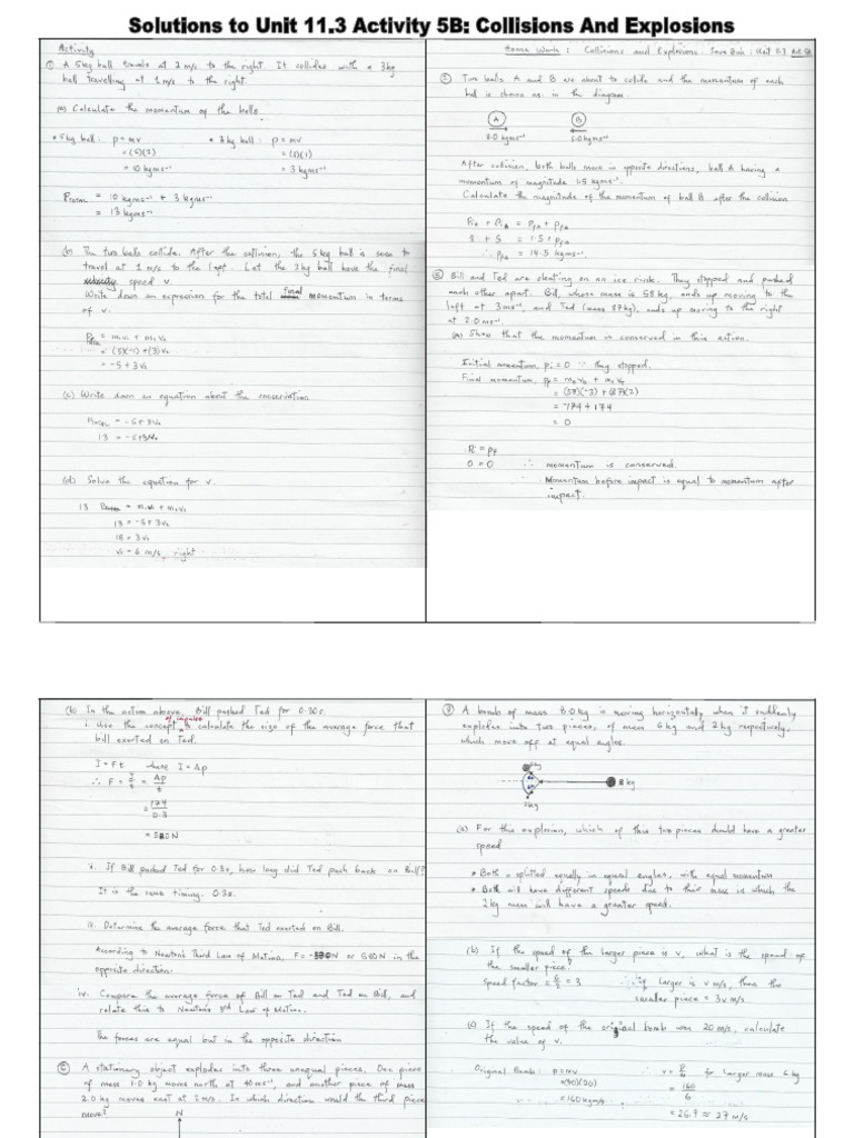 Exercises On Momentum | PDF