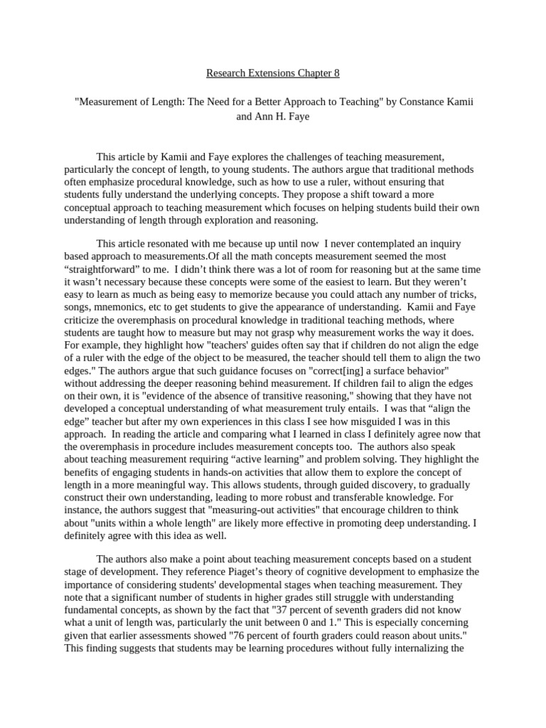 Research Extensions Chapter 8 | PDF | Concept | Learning