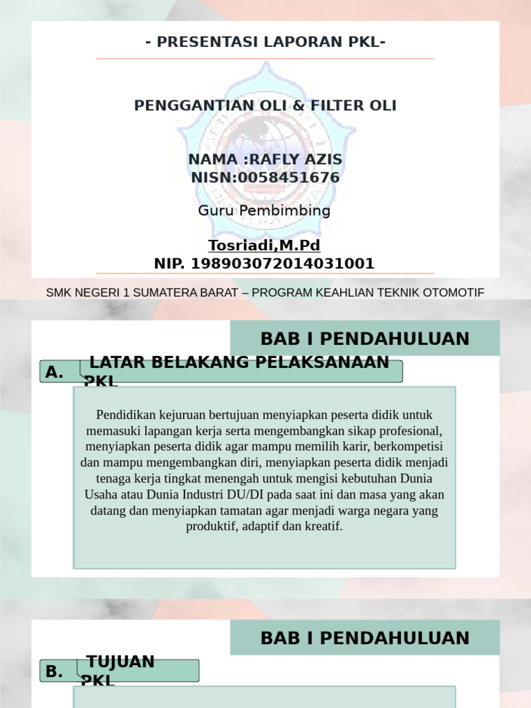 Presentasi Laporan PKL Rafli | PDF