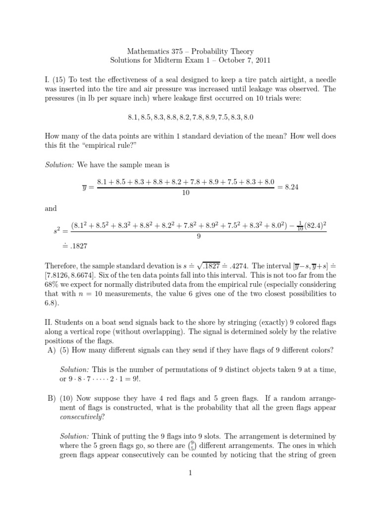 ProbeEinsS | PDF | Probability Distribution | Standard Deviation