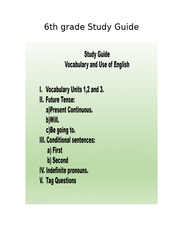6th Grade Study Guide | PDF