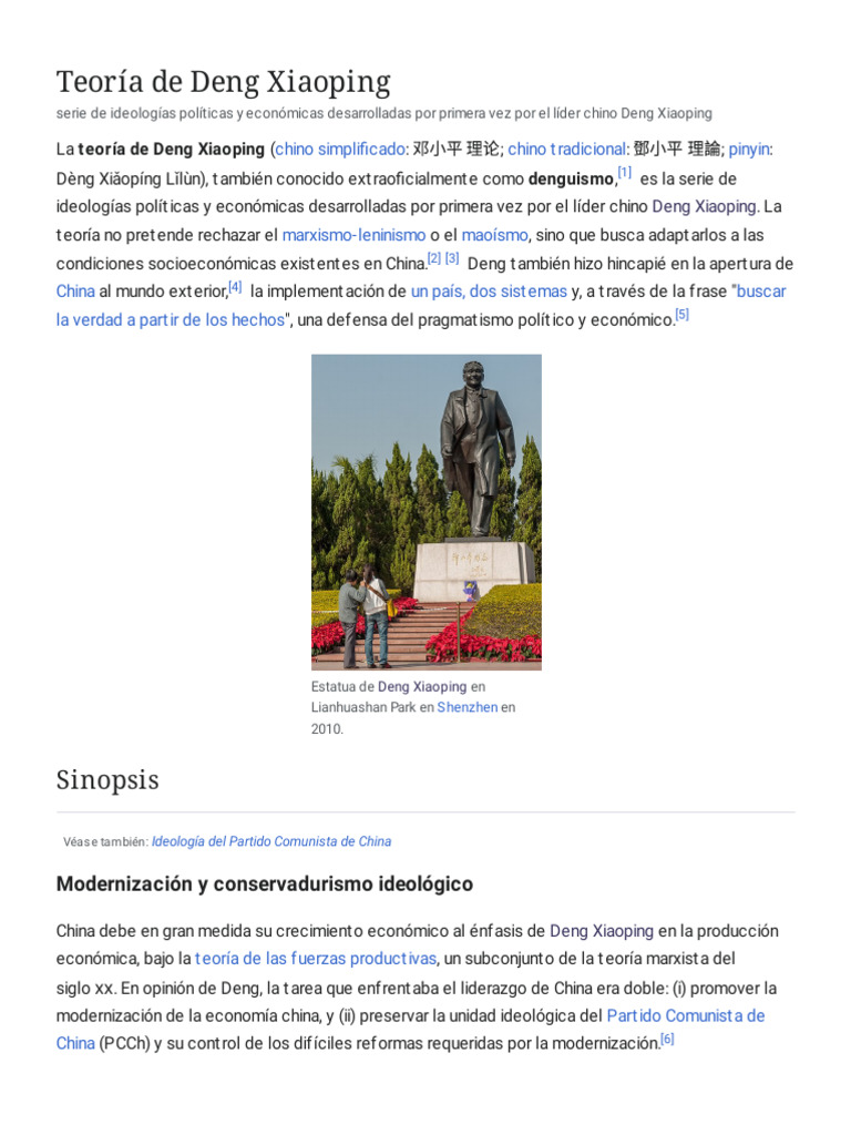 Teoría de Deng Xiaoping - Wikipedia, la enciclopedia libre | PDF | China | Política mundial