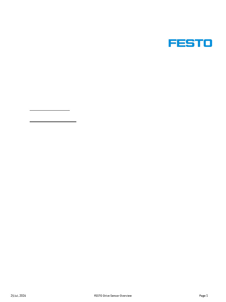 FESTO Drive Sensor Overview | PDF