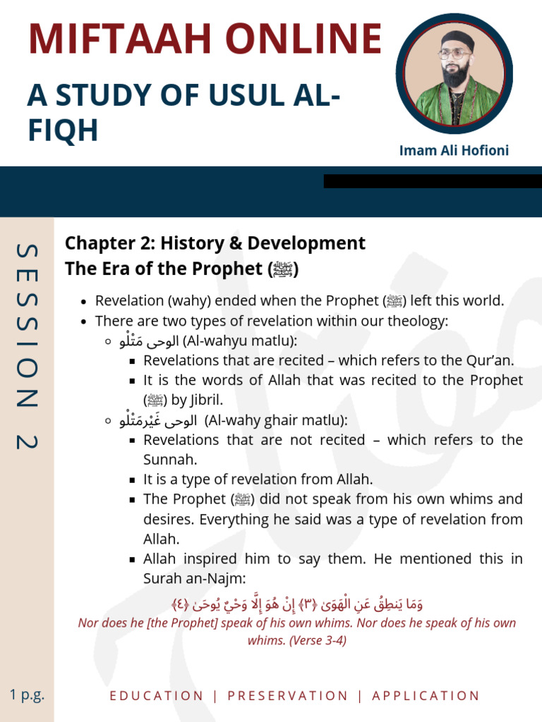 Usul Al-Fiqh Imam Ali Hofioni MO | PDF | Hadith | Quran