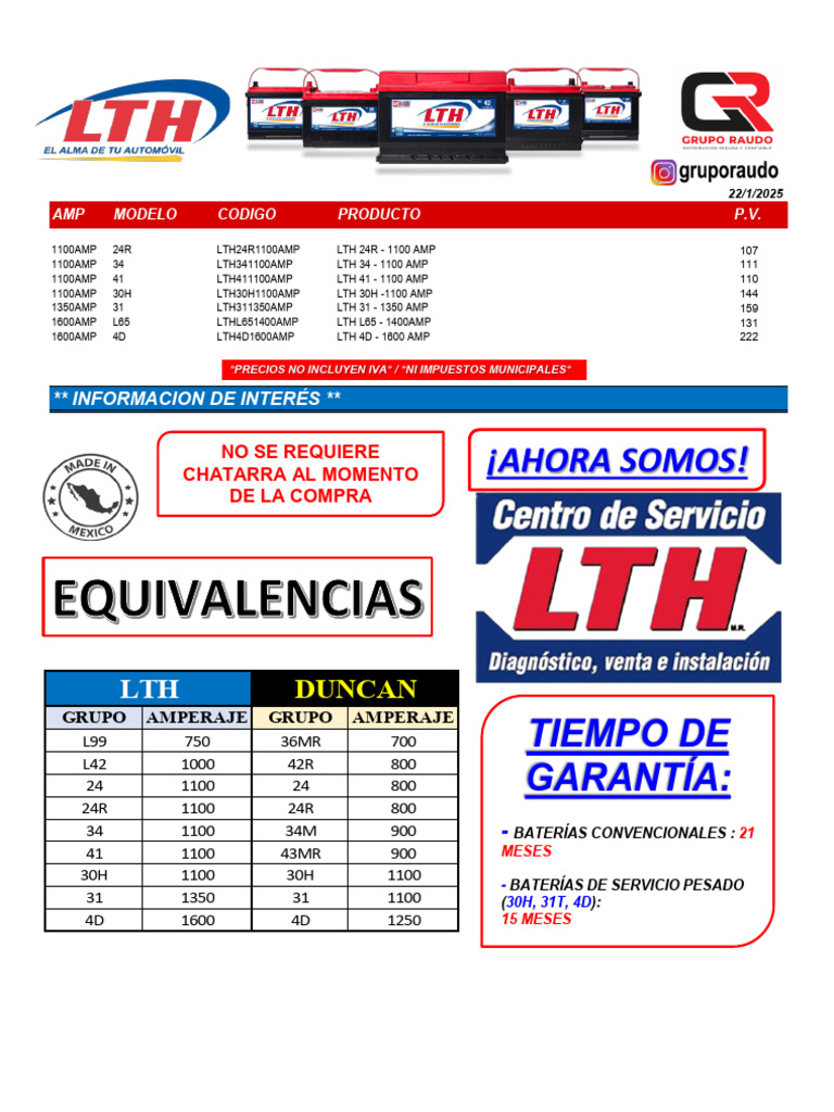 Baterias LTH | PDF