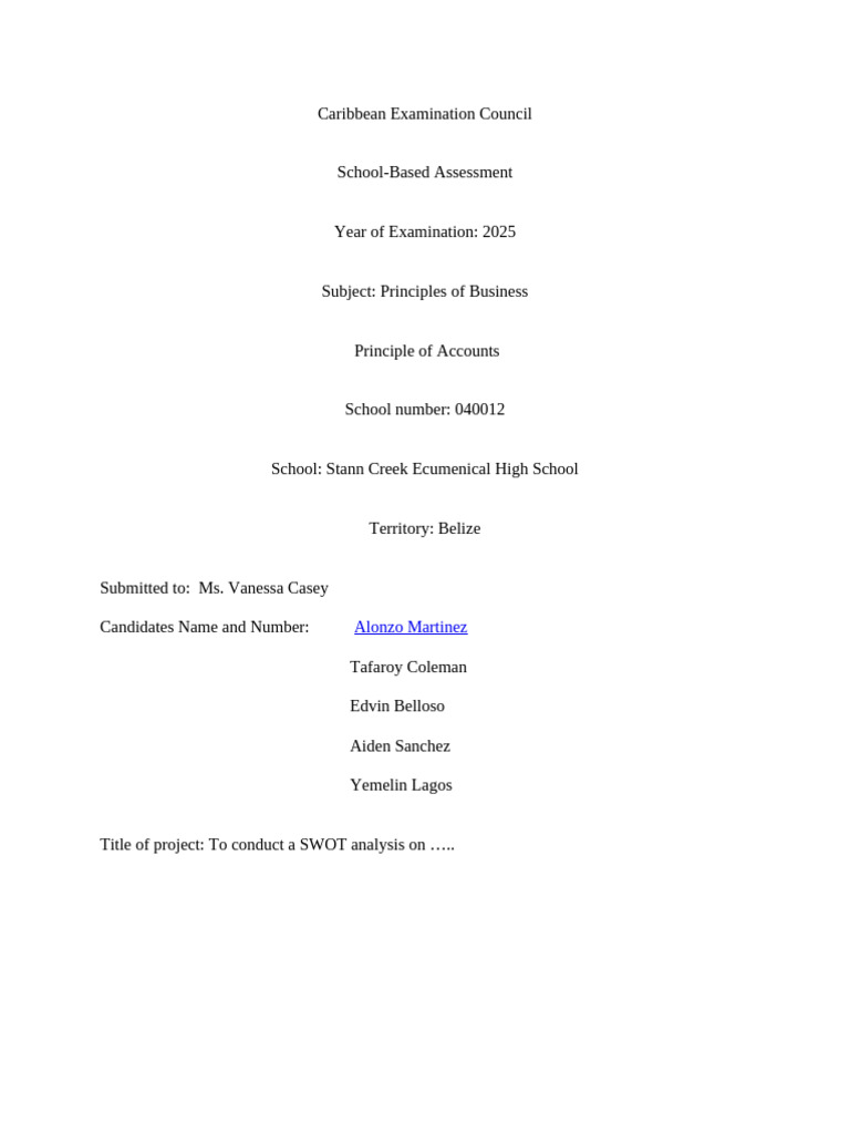 POB SBA | PDF | Methodology