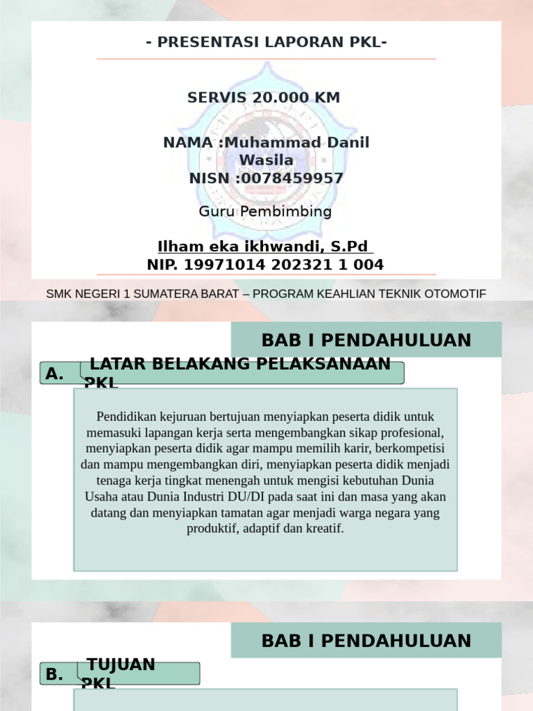 Presentasi laporan pkl | PDF