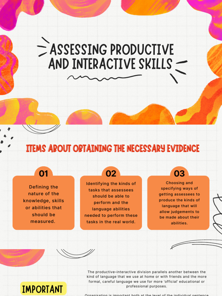 Assessing Productive and Interactive Skills PDF | PDF | Learning ...