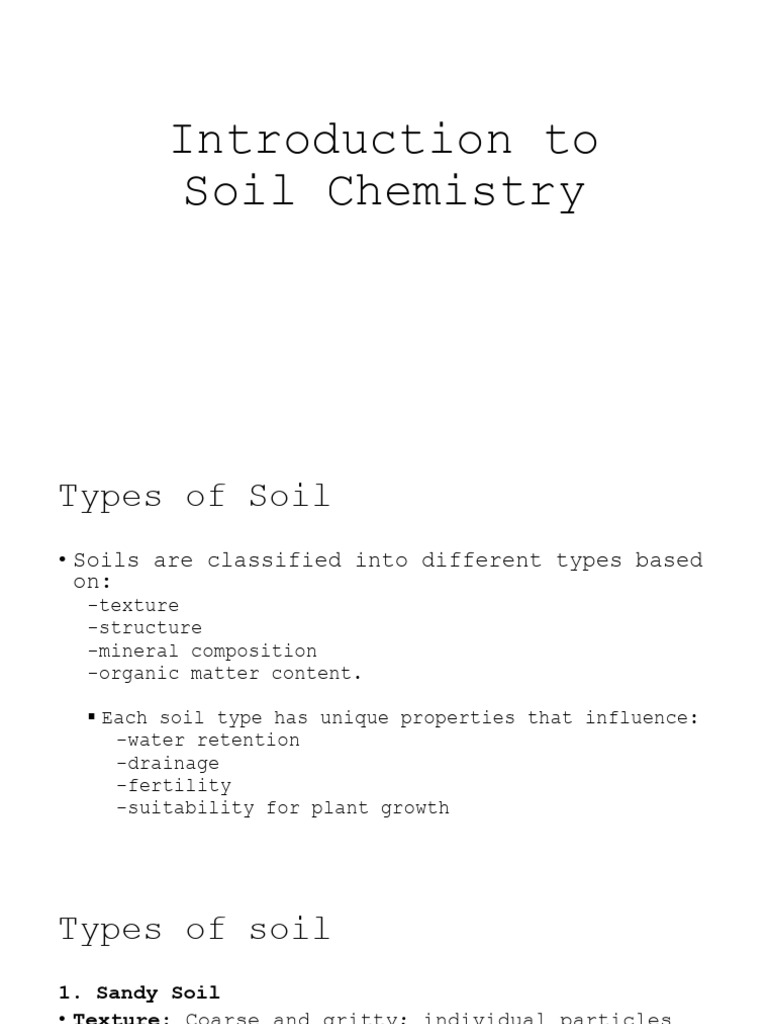 Soil Chemistry Introduction | PDF | Soil | Plant Nutrition