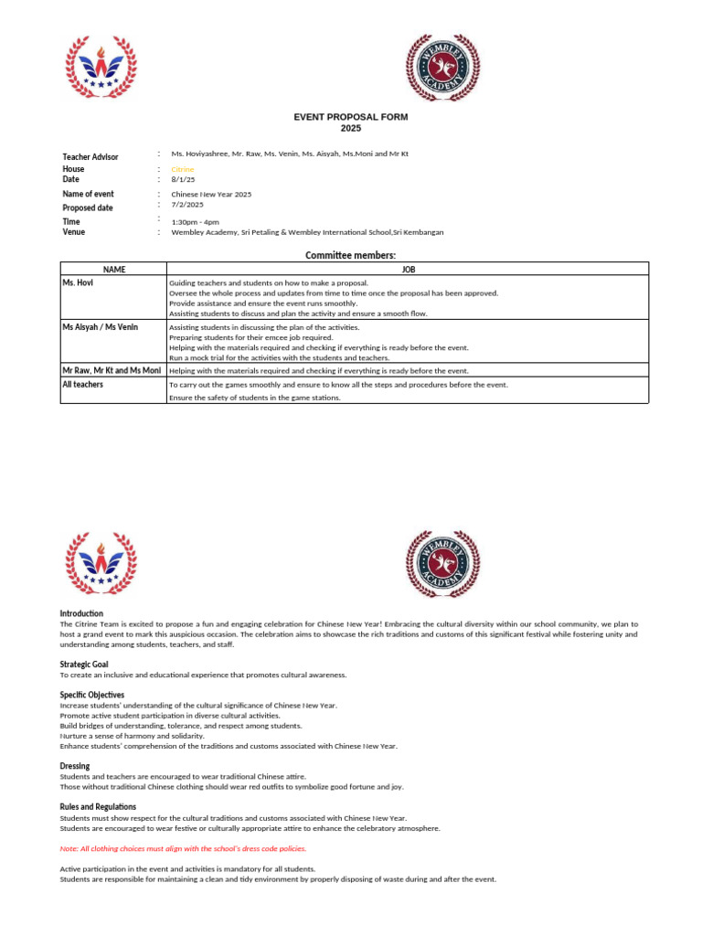 CNY PROPOSAL 2025 | PDF