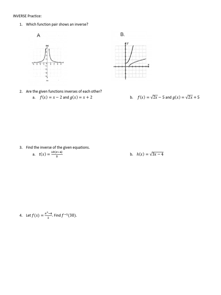 NEW+INVERSE+Function+and+Graph+Practice | PDF
