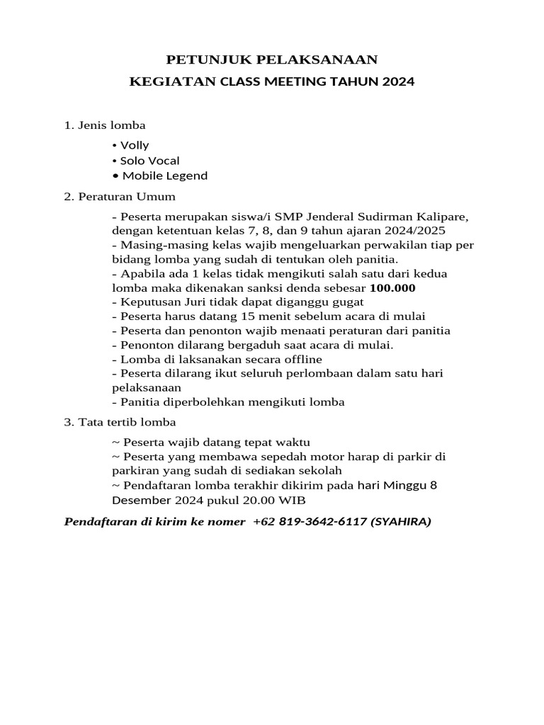 JUKLAK CLASS MEETING 2024.docx-1 | PDF