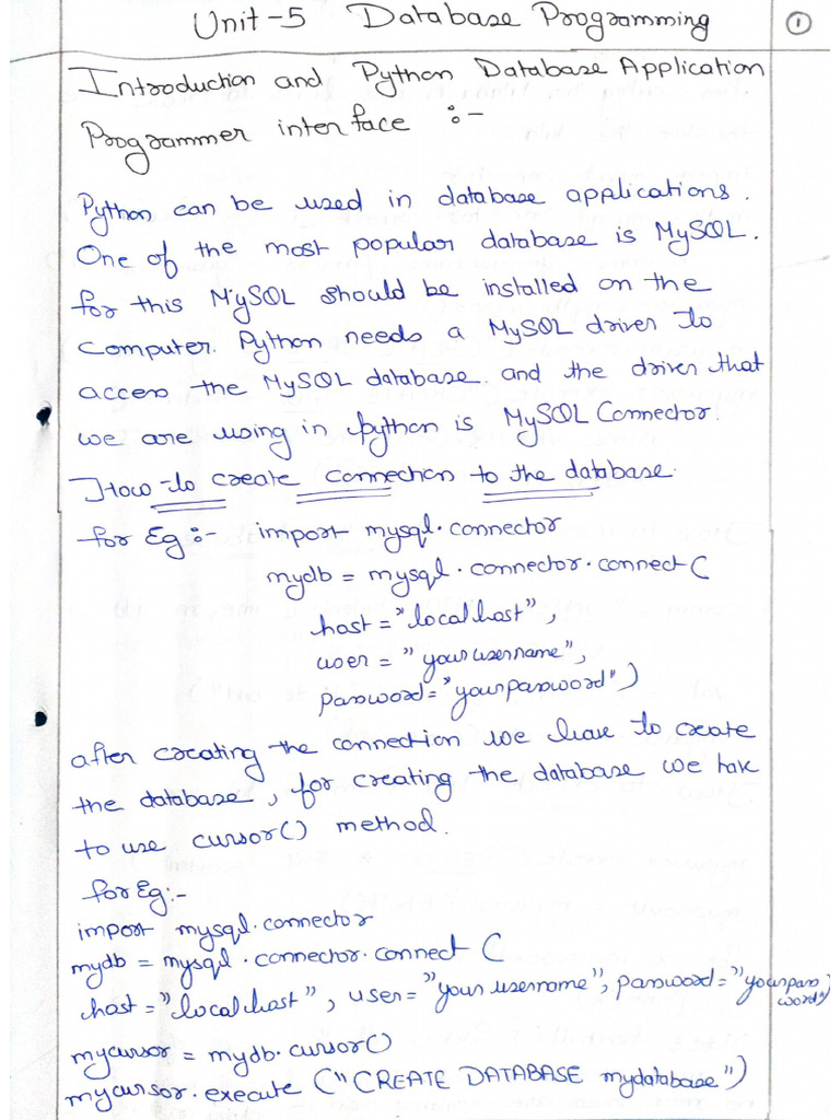 Unit-5 Database Programming | PDF