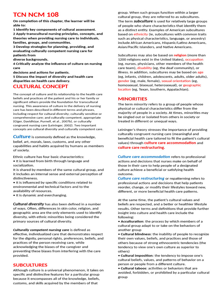 TCN MOH | PDF | Nursing | Communication