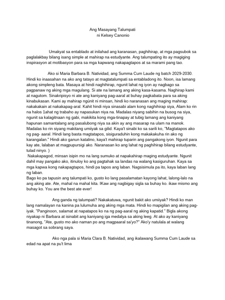 Ang Masayang Talumpati | PDF