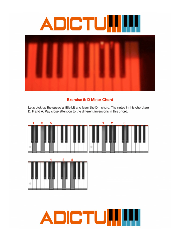001 Exercise 5 D Minor Chord - Lesson Notes | PDF