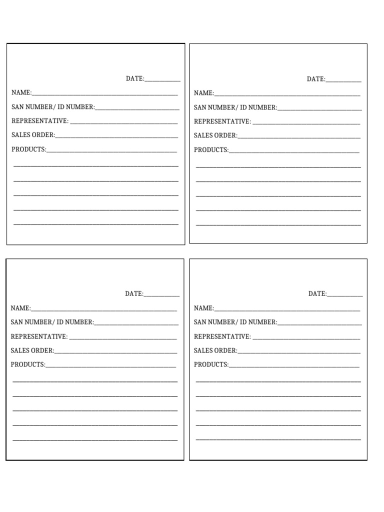Sales Order Documentation Template | PDF