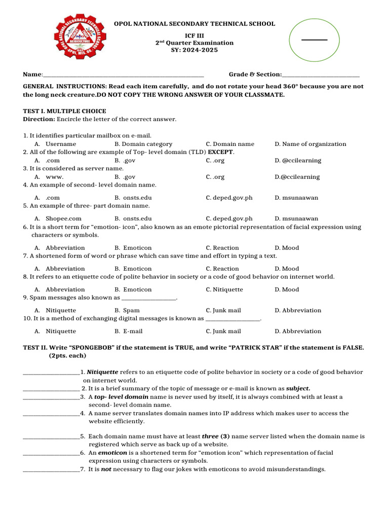 ICF SECOND QUARTER | PDF | Domain Name | Email Spam