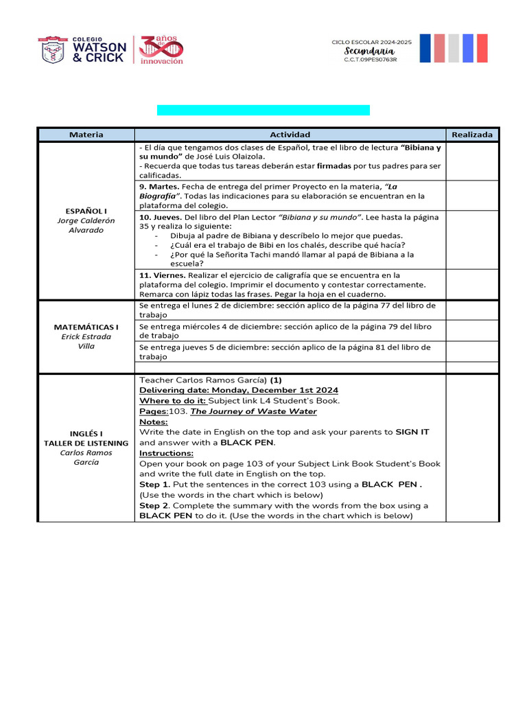 HOJA-DE-TAREAS-1°-GRADO-3 (5) | PDF