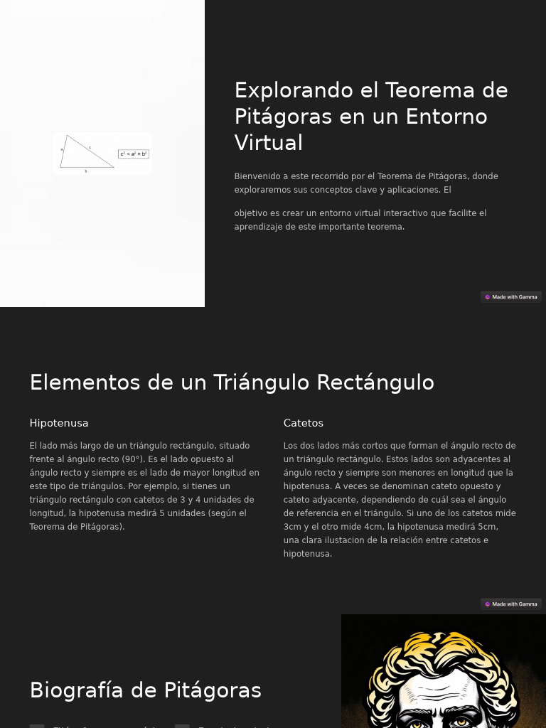 Explorando El Teorema de Pitagoras en Un Entorno Virtual | PDF | Triángulo | Rectángulo