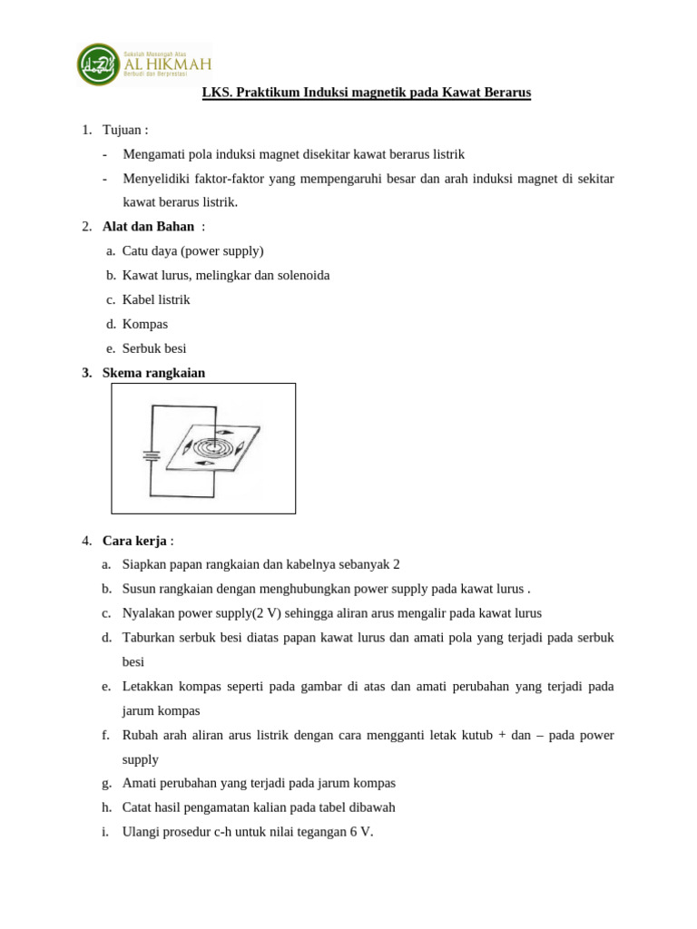 LKPD Medan Magnet Induksi | PDF