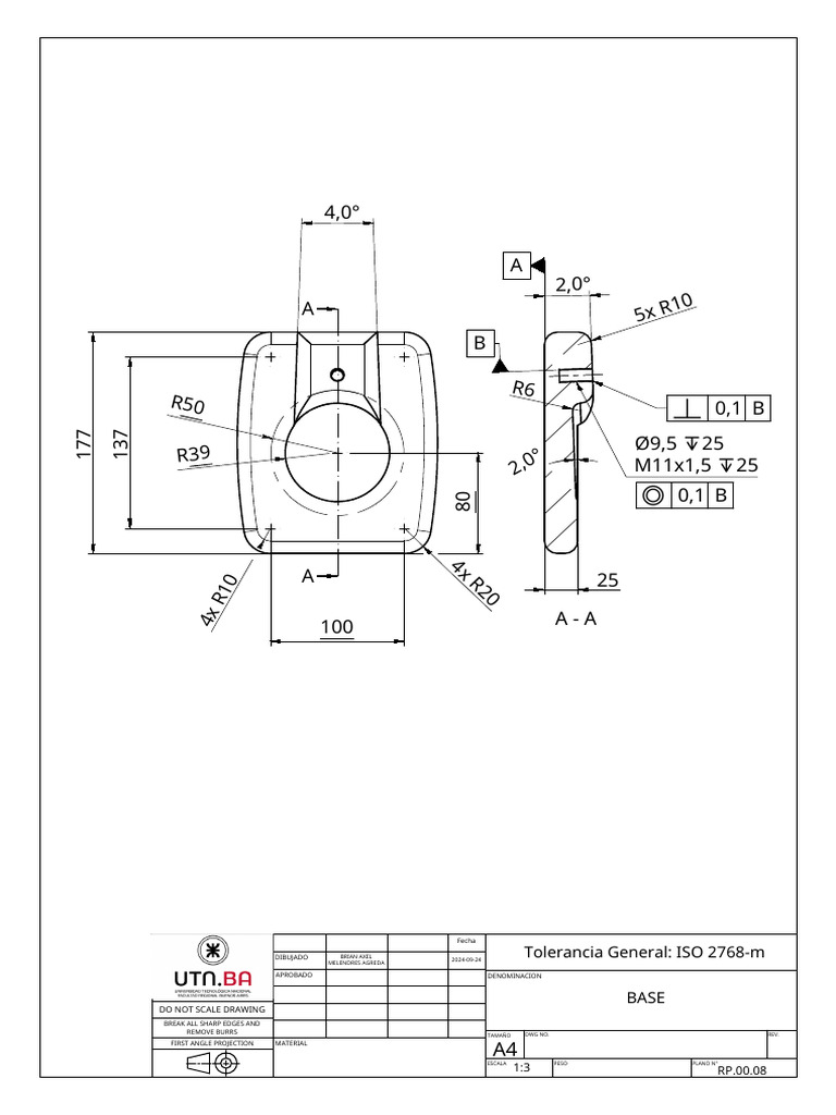 Plano Técnico ISO 2768-M A4 | PDF