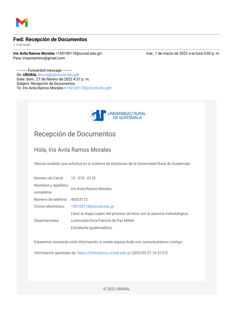 Gmail - FWD - Recepción de Documentos | PDF