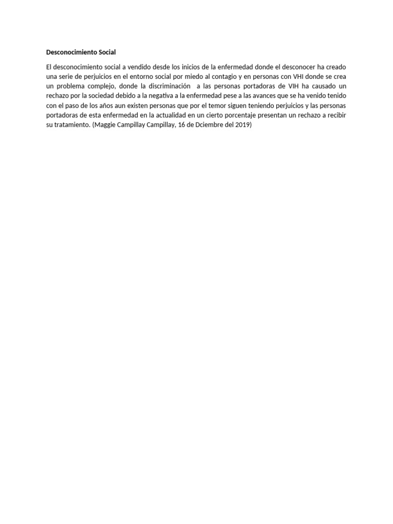 Desconocimiento Social | PDF