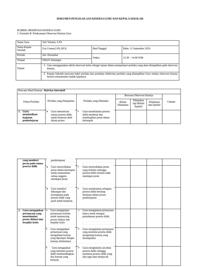 Observasi Yuli Yulianti | PDF